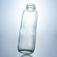 China Collar Material Glass 350ml Round Shaped Glass Bottle with Unique Custom Logo Screw Cap for sale