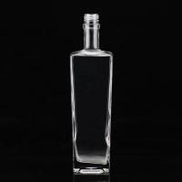 China SCREW CAP Sealing Type Flat Shoulder Glass Bottle for class Mexican Tequila Liquor Wine for sale