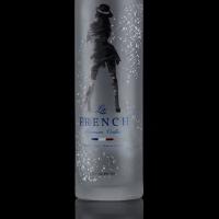 China Classic Shape 700ml 750ml Frosted Applique Vodka Glass Bottle for Beverage Packaging for sale