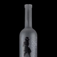 China Classic Shape 700ml 750ml Frosted Applique Vodka Glass Bottle for Beverage Packaging for sale
