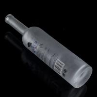 China Classic Shape 700ml 750ml Frosted Applique Vodka Glass Bottle for Beverage Packaging for sale