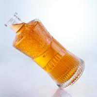 China Cap Type Cork 750ml 1000ml Clear Glass Bottle for Gin Rum Vodka Whisky Customized for sale