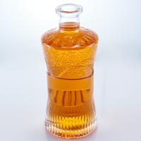 China Cap Type Cork 750ml 1000ml Clear Glass Bottle for Gin Rum Vodka Whisky Customized for sale