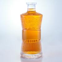 China Cap Type Cork 750ml 1000ml Clear Glass Bottle for Gin Rum Vodka Whisky Customized for sale
