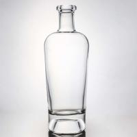 China Customized Logo Glass Collar Wholesales Short Neck Gin Rum Brandy Whisky Liquor Bottle with Cork for sale