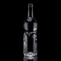 China 700ml Guitar Shaped Glass Bottles With Cork Cap for Clear or Customized Vodka Whisky for sale