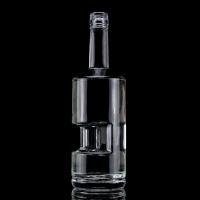 China 700ml Guitar Shaped Glass Bottles With Cork Cap for Clear or Customized Vodka Whisky for sale
