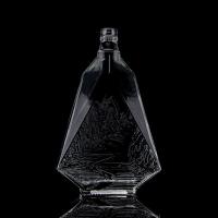 China 700ml Guitar Shaped Glass Bottles With Cork Cap for Clear or Customized Vodka Whisky for sale