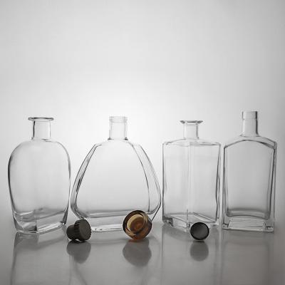 China Customized Shape Acceptable Glass Liquor Bottle for Brandy Tequila Customized Logo Acceptable for sale
