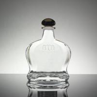 China Logo Printed Glass Bottle Vodka Whisky with Screw Top and Grenade Shape for sale
