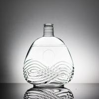 China Logo Printed Glass Bottle Vodka Whisky with Screw Top and Grenade Shape for sale