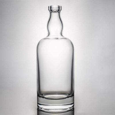 China 500ml 700ml 1000ml Round Shaped Flint Glass Bottle With Cork for Other Beverage Needs for sale