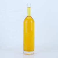 China Custom Logo 700ml 750ml High Flint Round Shape Glass Bottle with Screw Top Finish for sale