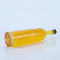 China Custom Logo 700ml 750ml High Flint Round Shape Glass Bottle with Screw Top Finish for sale