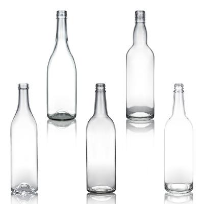 China 750ml Clear Long Neck Glass Bottle for Whisky Champagne Brandy and Liquor Industrial Beverage for sale