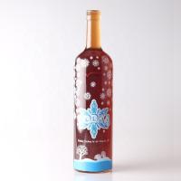China 750ml Round Shape Glass Vodka Bottle with Cork Cap and Customized Surface Handing for sale