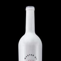 China Custom Bottle 750ml White Spray Paint Whisky Vodka Empty Glass Bottle With Cork for sale