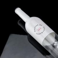 China Custom Bottle 750ml White Spray Paint Whisky Vodka Empty Glass Bottle With Cork for sale