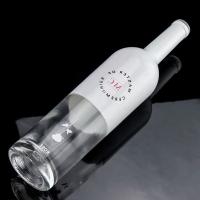 China Custom Bottle 750ml White Spray Paint Whisky Vodka Empty Glass Bottle With Cork for sale