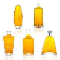 China 375ml 500ml 700ml 750ml 1000ml Oslo Liquor Gin Whisky Glass Vodka Bottle with Cork Lid for sale