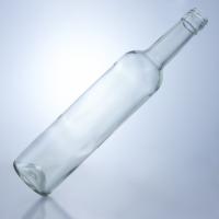 China 600ml 750ml 1000ml Round Shape Empty Long Neck Glass Liquor Bottles For Gin Rum Brandy for sale