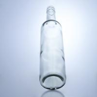 China 600ml 750ml 1000ml Round Shape Empty Long Neck Glass Liquor Bottles For Gin Rum Brandy for sale