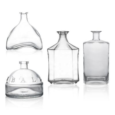 China Glass Collar end 500ml 700ml 750ml 780ml Gin Rum Whiskey Tequila Spirit Bottle for Cork for sale