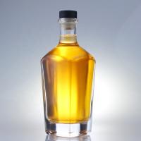 China 700 ml Square Gin Bottle with Cork Finish and Thick Bottom Made of Extra Flint Glass for sale