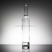 China Flint Acid Etch Unique Shape Glass Bottles for Rum Liquor Brandy Whisky Vodka Tequila for sale