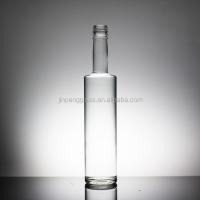 China Flint Acid Etch Unique Shape Glass Bottles for Rum Liquor Brandy Whisky Vodka Tequila for sale