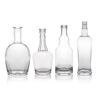 China 500ml 700ml 750ml 1000ml Long Neck Empty Glass White Wine Bottle with High Durability for sale