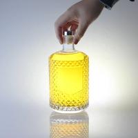 China 700ml Sophisticated Liquor Gin Bottle with GLASS Collar and Engraved Closure for sale