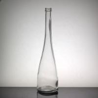 China Clear Glass Tall Thin Beverage Bottle for Long Neck White Spirit and Fruit Wine for sale