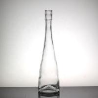 China Clear Glass Tall Thin Beverage Bottle for Long Neck White Spirit and Fruit Wine for sale
