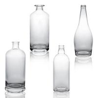 China Glass bottle Whisky Glass Vodka Gin Rum bottle with cork 375ml 500ml 700ml 750ml 1000ml for sale