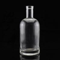 China Industrial Vodka Clear Glass Bottle with Short Neck and Fat Body 500ml 750ml for sale