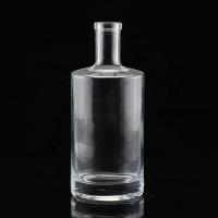 China Industrial Vodka Clear Glass Bottle with Short Neck and Fat Body 500ml 750ml for sale