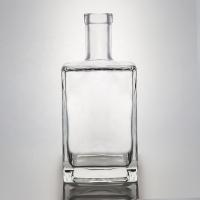 China Acceptable Customer's Logo Glass Square Super Flint 500ml 700ml 750ml Bottle for Gin for sale