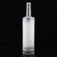 China Glass 750ml 500ml Decal Printing Vodka Bottle With Frosted Design And Base Material for sale
