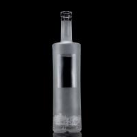 China Glass 750ml 500ml Decal Printing Vodka Bottle With Frosted Design And Base Material for sale