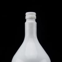 China Custom 700ml Frost Surface Handling Rum Glass Bottle With Cork for sale