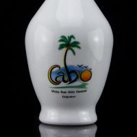 China Custom 700ml Frost Surface Handling Rum Glass Bottle With Cork for sale