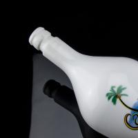 China Custom 700ml Frost Surface Handling Rum Glass Bottle With Cork for sale