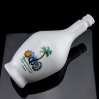 China Custom 700ml Frost Surface Handling Rum Glass Bottle With Cork for sale