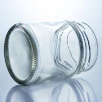 China Customized 500ml Wide Mouth Round Glass Honey Jar with Metal Cap and Glass Base Material for sale