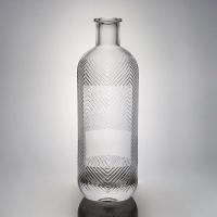 China Decal Unique Striped Glass Bottle for Vodka Gin Whiskey Rum Wine Cork 500ml 700ml 750ml for sale