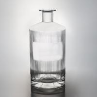 China Decal Unique Striped Glass Bottle for Vodka Gin Whiskey Rum Wine Cork 500ml 700ml 750ml for sale