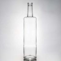China Empty Vodka Liquor Gin Rum Tequila Whiskey Whisky Brandy Spirit Glass Bottle With Cork 375Ml Customized Shape for sale