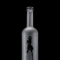 China Glass Collar 750ml Acid Etch Vodka Bottle with Clear or Customized Color in Heze for sale