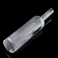 China Glass Collar 750ml Acid Etch Vodka Bottle with Clear or Customized Color in Heze for sale
